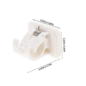 DOITOOL 40 Pcs Curtain Rod Hanger No Drill Curtain Rod Brackets Curtain Hooks for Wall Curtain Rods No Drilling Adjustable Drop Hitch No Nail Curtain Rod Shower Curtain Rod Holders White