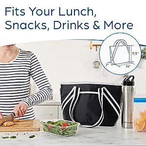 Large Women Lunch Bags/Insulated Adult Lunch Box/Leakproof Cooler Lunch Tote Bag with Storage Pocket. Reusable Lunch Purse for Work Picnic Hiking