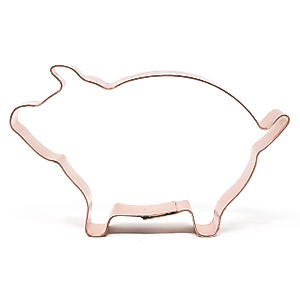 Cute Piggie Farm Pig Cookie Cutter 4.5 X 2.75 inches - Handcrafted Copper Cookie Cutter by The Fussy Pup