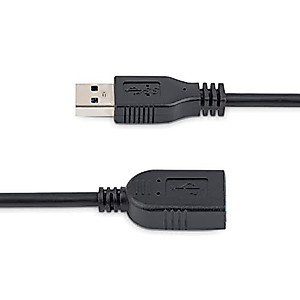 StarTech.com 6in Short USB 3.0 Extension Adapter Cable (USB-A Male to USB-A Female) - USB 3.1 Gen 1 (5Gbps) Port Saver Cable - Black (USB3EXT6INBK)