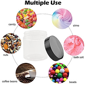 24 Pack 4 oz Plastic Containers with Lids and Labels Clear Empty Plastic Body Butter Jars for Beauty Products, Body Scrubs, Cosmetic, Face Creams and Lotion