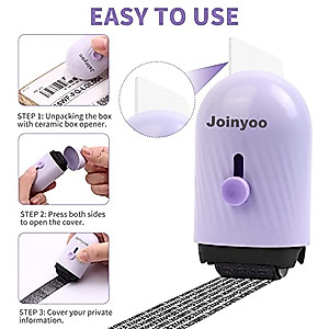 Joinyoo Updated Identity Protection Roller Stamp with 3 Refill Ink for Guard Privacy Information Blockout