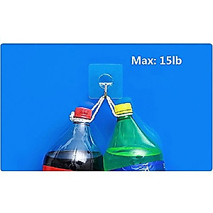 JOEONE Sticky Wall Hooks (Max: 15LB) - Powerful No Scratch Nail Free Transparent Reusable Wall Hooks for Towel Bathrobe Hats Clothes, Kitchen and Bathroom - Waterproof and Oilproof (10 Pack)