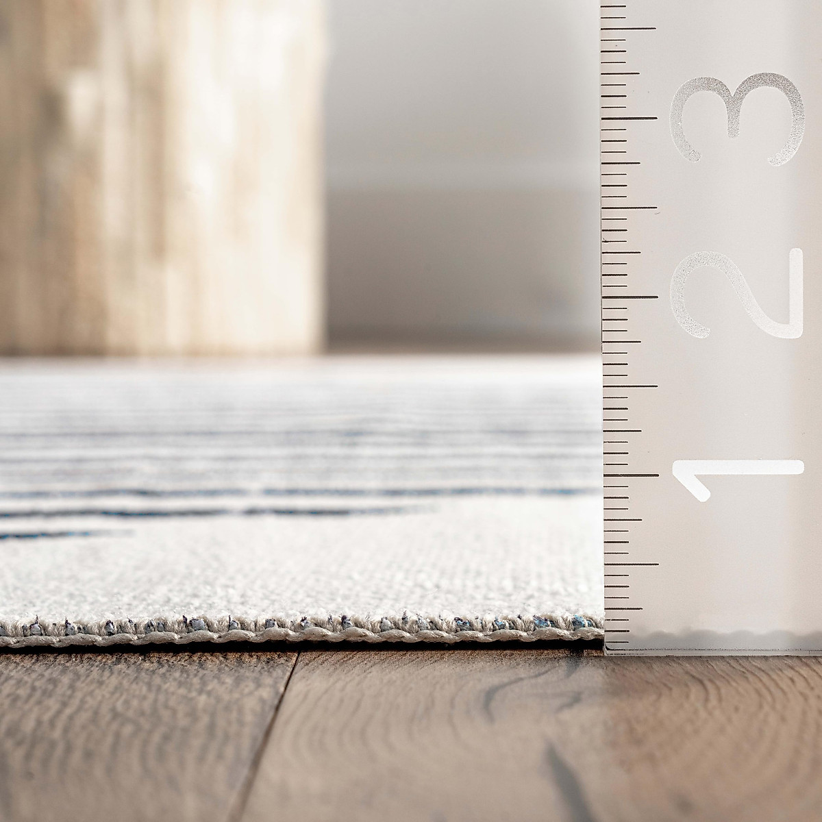 nuLOOM Francesca Machine Washable Contemporary Moon Ultra Thin Area Rug, 6' x 9', Grey