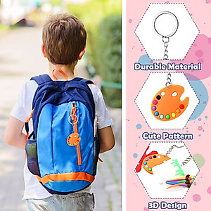 Tudomro Art Paint Party Favors Keychain Art Paint Splatter Palette Brush Keychain for Kids Artist Party Gift Supplies(30 Pieces)