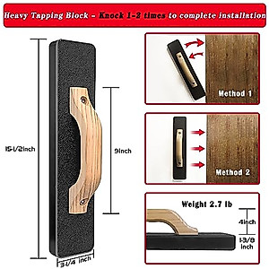 NAACOO Flooring Tools - Heavy Big Tapping Block + Heavy Duty Pull Bar, Needn't Hammer, for Vinyl Plank Flooring - Tapping Block Just Knock 1-2 Times to Complete Flooring Installation.