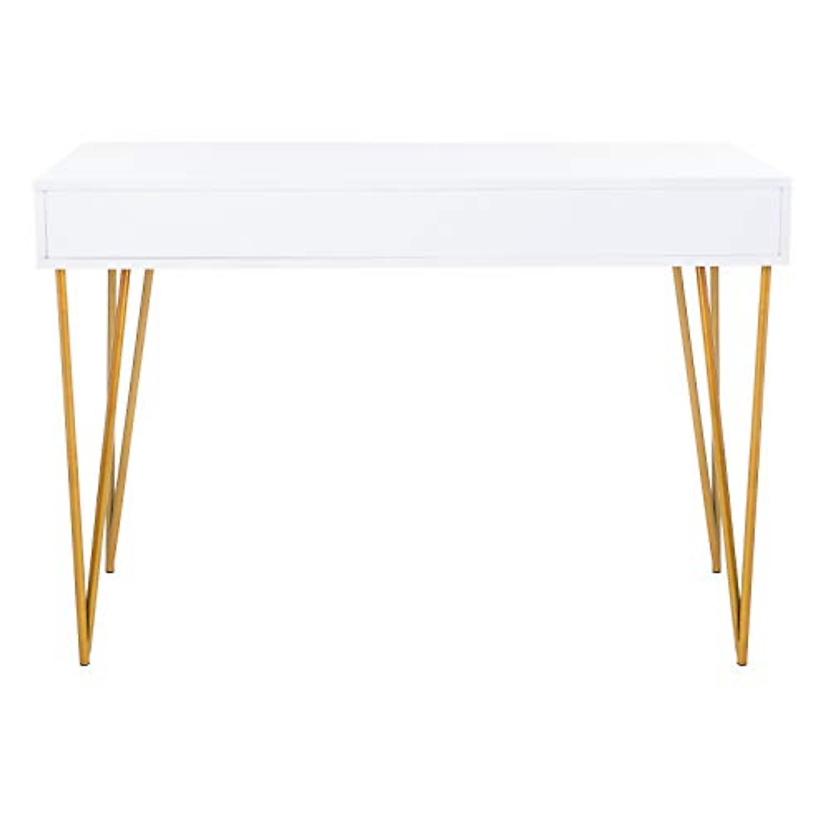 Safavieh Home Office Pine Modern White and Gold 2-drawer Desk