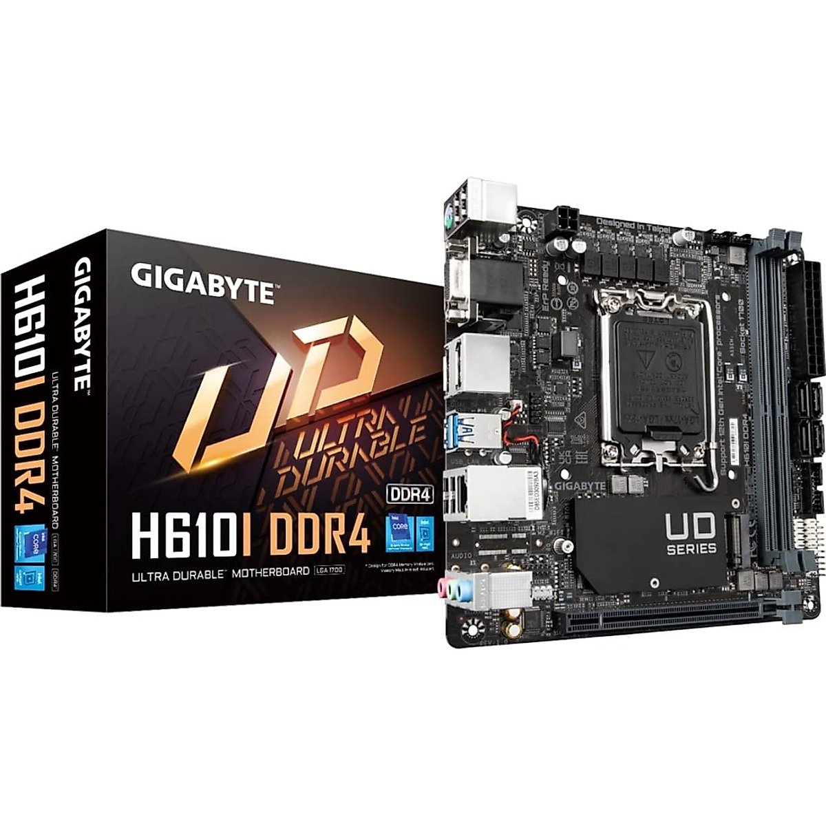 GIGABYTE H610I DDR4 (H610/ Intel LGA 1700/ Mini-ITX/ DDR4/ Single M.2/ PCIe 4.0/ USB 3.2 Gen1/ Intel GbE LAN Chip/Motherboard)