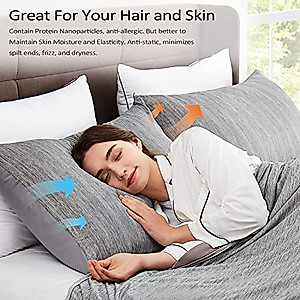 Topcee Cooling Pillow Cases, 2 Packs Standard Size Arc-Chill Q-Max>0.5 Ultra Soft Cooling Pillowcases for Hair and Skin, Breathable Cold Pillow Case for Hot Sleepers & Night Sweats (Gray 20x26)