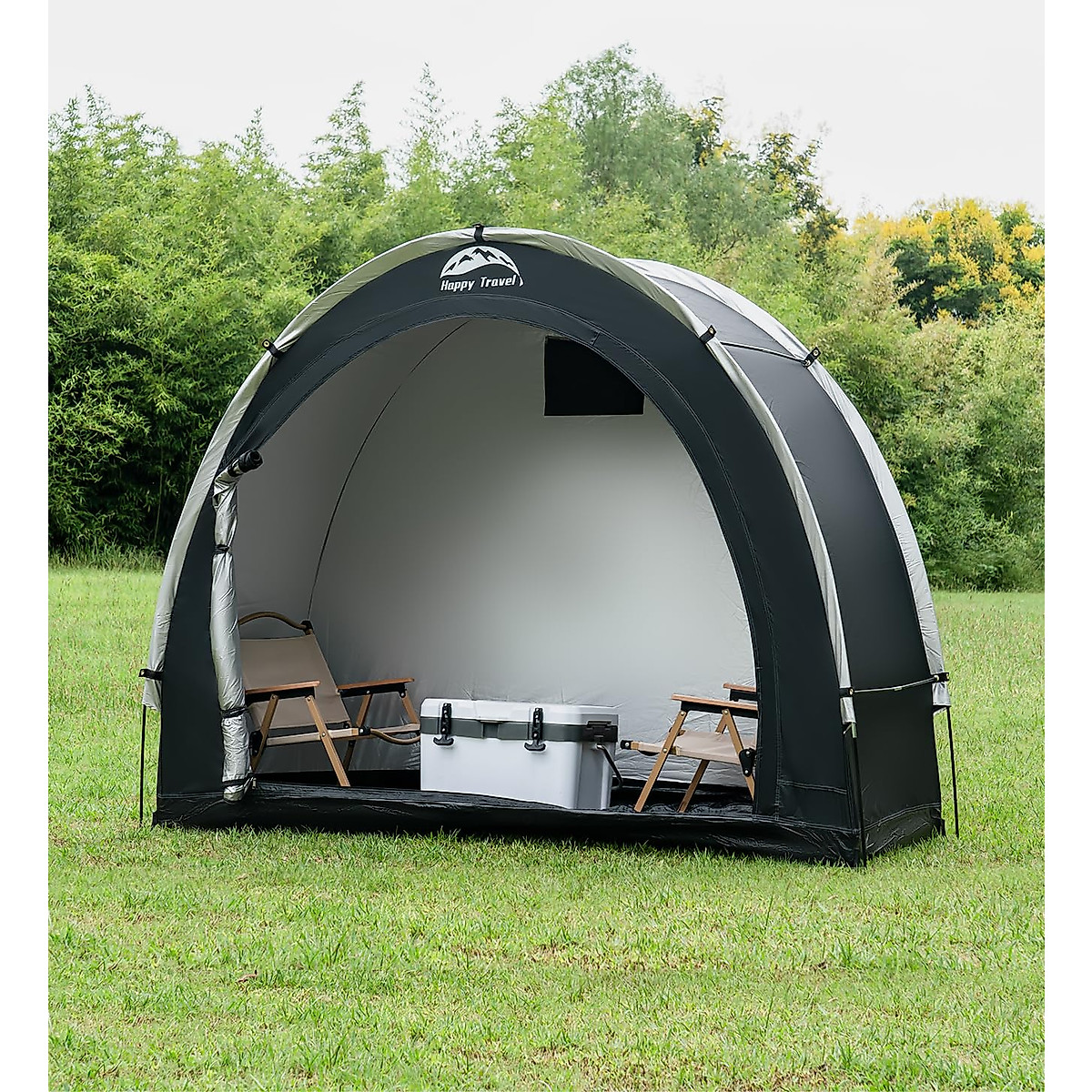 Happy Travel Bike Storage Shed Tent,Outdoor Portable Bicycle Storage Sheds with 210D Oxford Fabric PU4000 Waterproof for 2/3/4/6/8 Bikes,Bike Covers Shelter for Motorcycle,Garden Tools,Toys,Lawn Mower