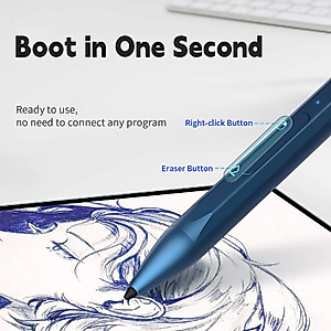 SSS·GRGB Stylus Pen for Microsoft Surface Pro9/8/X/7/6/5/4/3 Surface Go 3/2/1 Surface 3/Laptop/Studio/Book 4/3/2/1HP ASUS with 4096 Tilt Pressure Palm Rejection Magnetic Attachment Rechargeable,Blue