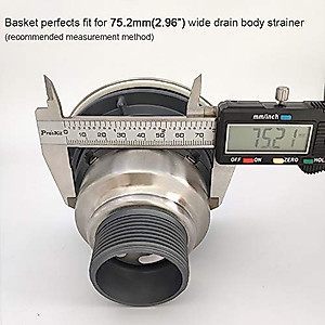 GZILA Kitchen Sink Drain Basket Only, 3-inch Basket for Kitchen Sink Strainer Replacement, Deep Cup with Handle, SUS 304 Stainless Steel