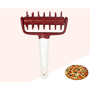 Pizza Dough Docker Docker Dough Bubble killer Time-Saver Pizza Dough Roller Docker Dough Blistering Killer (Red)