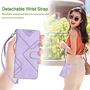 A03s Case Wallet,for Samsung Galaxy A03s Phone Case,Card Holder Leather Kick-stand Flip Cases Protector,Wrist Strap,Magnetic Closure,Shockproof Protective Cover for Galaxy A03s(US Version) (Purple)