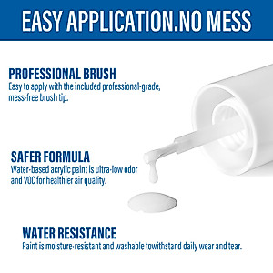 Specialty Tub and Tile Paint, High-Gloss White Tub Paint for Bathtub, Quick-Dry Porcelain Paint for Scratches & Chips on Porcelain, Acrylic, Enamel, Cast Iron, Tubs, Sinks, Tiles and Toilets