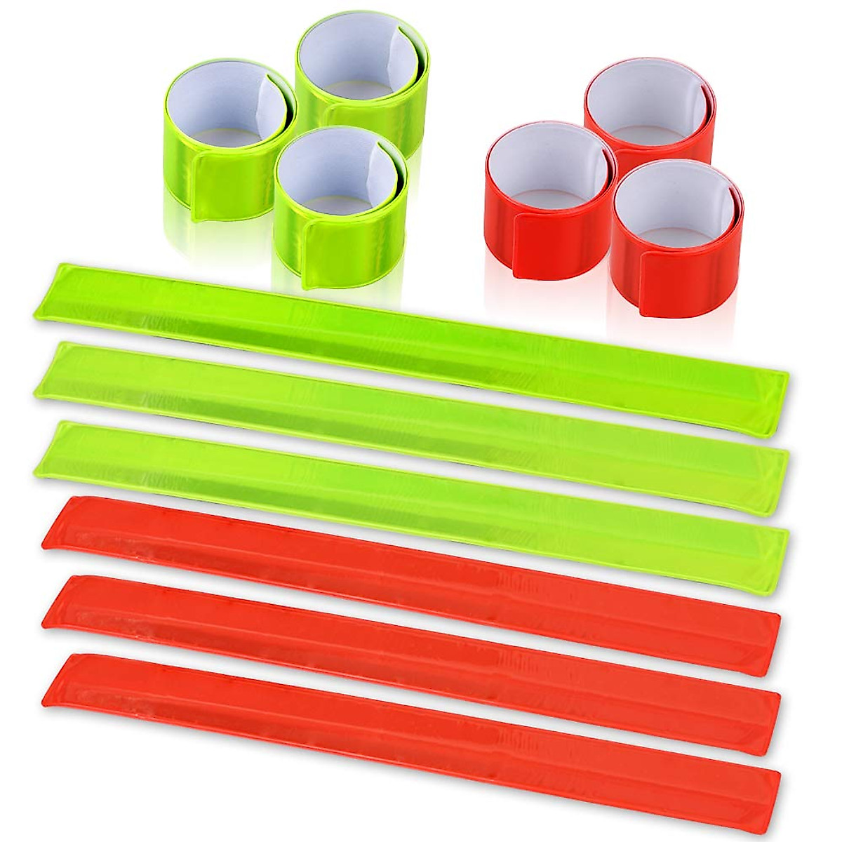 Cozihom Reflective Bands, Reflective Slap Bracelet, Reflective Wristband High Visibility Reflectors, for Night Run, Night Cycling, Night Working. 12PCS