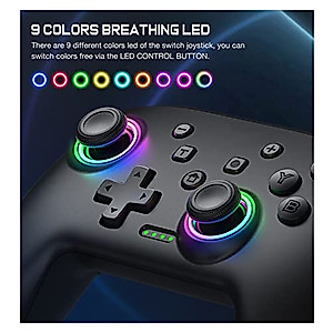 KLEEME Game Controller Wireless Controller Compatible with Nintendo Switch OLED Console Pro Gamepad with 600Mah Rechargeable Battery Programmable Turbo Function