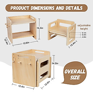 bpmfkid Montessori Weaning Table and Chair Set - Adjustable Design for Toddlers, Ideal for Mealtime, Learning, and Play