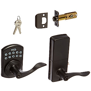 LockState RemoteLock 5i WiFi Electronic Lever Door Lock - Rubbed Bronze - Boulder (LS-L5i-RB-B)