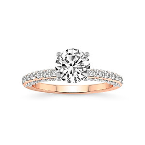 1 Carat | IGI Certified Round Shape Lab Grown Diamond Engagement Ring For Women | 14K Or 18K in White, Yellow Or Rose Gold | Lab Created Atria Secret Double Halo Diamond Engagement Ring | GH-VS1-VS2 Quality Friendly Diamonds Engagement Ring