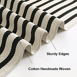 OJIA Christmas Front Door Mat 24"x51", Machine Washable Porch Rug Indoor Outdoor Rugs Outside Doormat Striped Rug Cotton Woven Entryway Rug for Kitchen/Bathroom/Farmhouse/Home Entrance