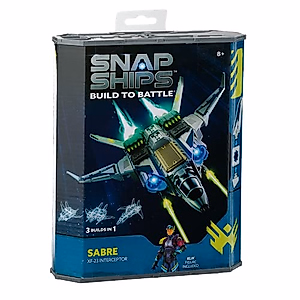 Snap Ships — Sabre XF-23 Interceptor — Construction Toy for Custom Building and Battle Play — Ages 8+