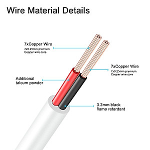 WILDHD DC Power Extension Cable 33ft 1.35mm x 3.5mm Compatible with 5V DC Adapter Cord for CCTV Security Camera IP Camera Standalone DVR (33ft DC3.5mm Plug White)