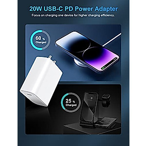 Magnetic Wireless Charger, Magnetic Charging Pad with 20W USB C PD Adapter, Mag-Safe Charger Compatible with iPhone 12/13 Mini/,iPhone 14 Plus,12/13/14 pro/12/13/14 pro max, AirPods 3/pro/pro 2