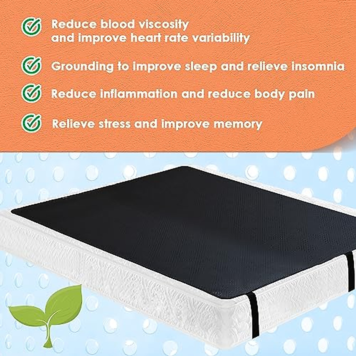 Grounding Mat, Grounding Sheet for Sleeping Improving Sleep, Grounding Mat for Reducing Stress (Full-54IN * 71IN)