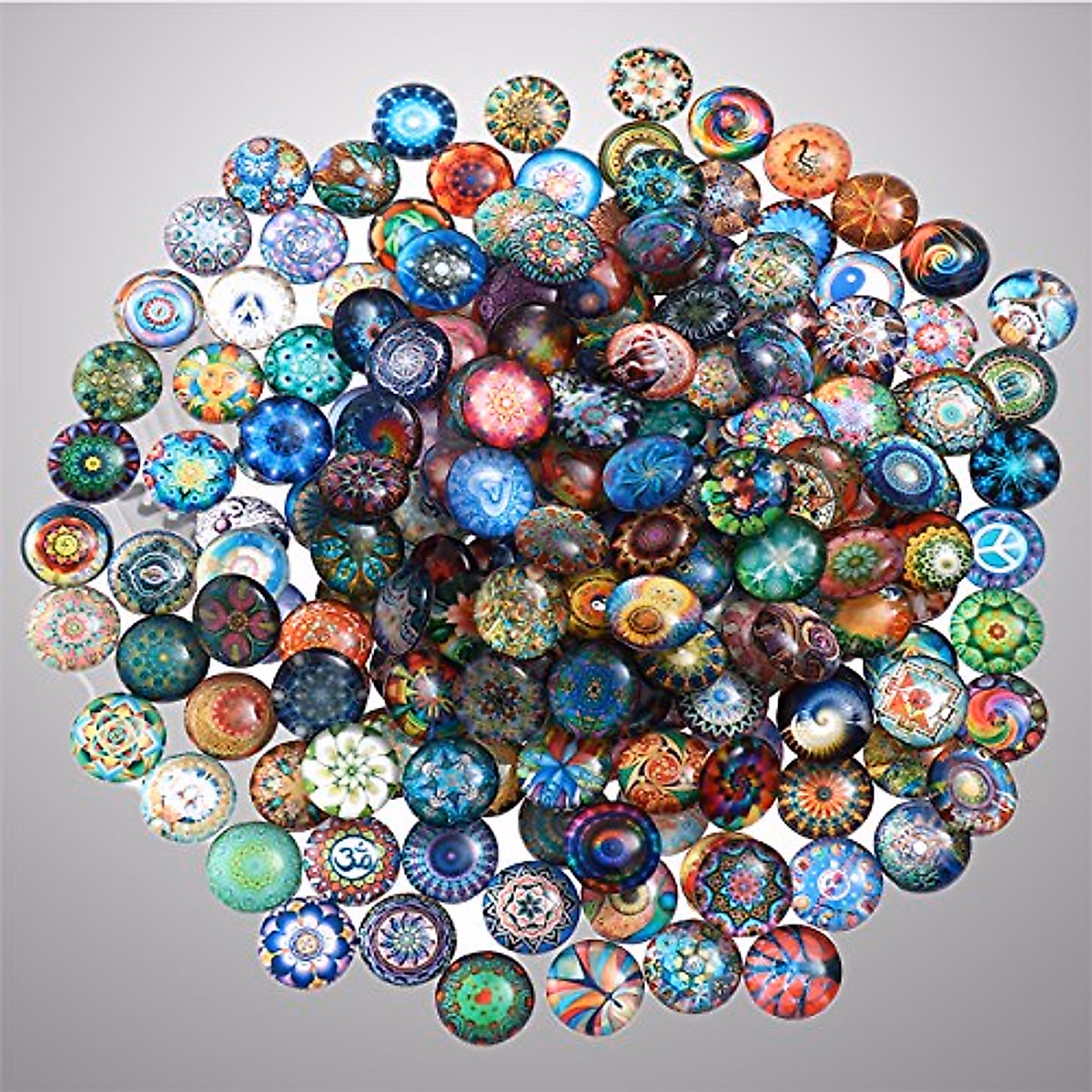 Dangle Earrings 200pcs Round Glass Mosaic Tiles Mixed Mosaic Glass Pieces for DIY Crafts Jewelry Making 10mm Bracelets Beads