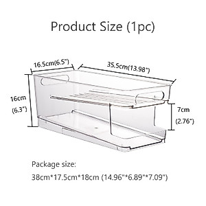 HOISUEN Soda Can Organizer for Refrigerator & Pantry, 2-tier Auto-Rolling Down Stackable Soda Can Dispenser for Storage SN001