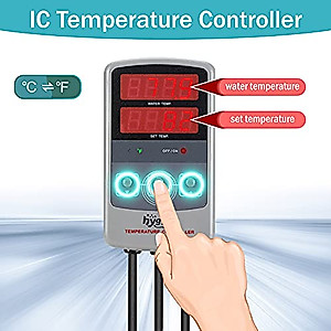 hygger Pinpoint Saltwater Aquarium Heater with Digital Thermostat IC Temp Controller, Titanium Tube Submersible Fish Tank Heater for Coral Reef 200 Watt