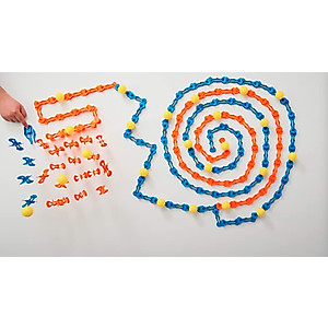 Zip Linx Jumping Domino Action - Hi-Fly Set | Chain Reaction Game - Create Unlimited Designs | Includes 22 ZipLinx, 3 Hi-Fly Balls, and 1 Launcher Key