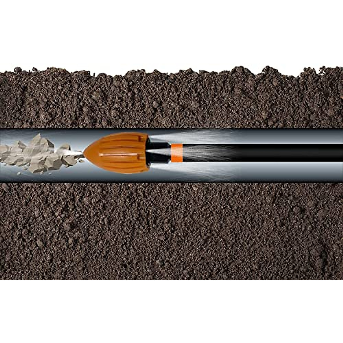 Risedrit The Water Rocket - Cleaning Nozzle, Pressure Washer Sewer Jetter Nozzle, for Garden Hose Sewer Cleaning Nozzle Quick Connector High Pressure Wash Head (Orange)