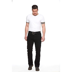 Urban Star Mens Jeans Relaxed Fit – Straight Leg Stretch Jeans for Men 34W x 34L Black