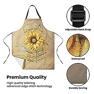 KIYIYZER Christian Gifts for Women, Inspirational Gifts for Women, Religious Cooking Apron Sunflower Gifts for Women Birthday Gifts for Mom Grandma