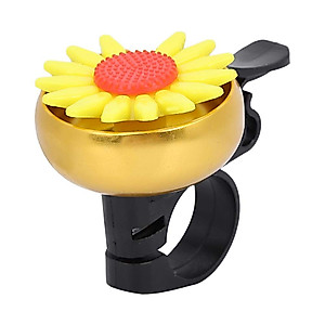 VGEBY1 Bicycle Bell, Crisp Clear Sound Bike Bell Flower Decor Bell Cute Perfect for Bike Lover(Yellow)