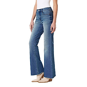 WallFlower Women's Fearless Curvy Super Flare High Rise Insta Vintage Juniors Jeans, Relle, 13