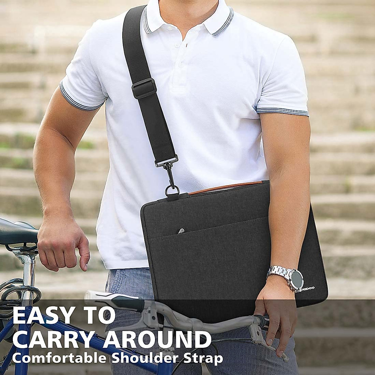 NIDOO 13-14 Inch Laptop Shoulder Bag Sleeve Case Protective Notebook Bag for 13.5 Inch Surface Laptop 3 4 5/14.4" Surface Laptop Studio/ThinkPad P14s L14 T14 / Chromebook S345 / HP Pavilion 14