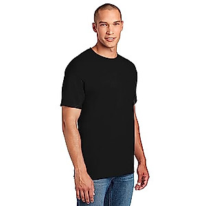 Fruit of the Loom Men's Pocket Crew Neck T-Shirt (Pack of 4), Black, X-Large