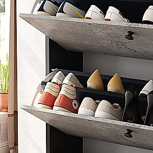 DEYAOPUPU Shoe Cabinet with 3 Flip Drawers, Modern Shoe Storage Cabinet for Entryway, Freestanding Shoe Rack Storage Organizer for Pumps,Slippers,Boots(Premium Gray)