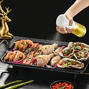 Oil Sprayer for Cooking, Olive Oil Sprayer Mister, 200ml Glass Olive Oil Spray Bottle, Kitchen Gadgets Accessories for Air Fryer, Patented Technology, Widely Used for Salad Making, Baking, Frying, BBQ