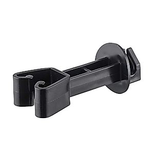 FENCE SHOCK Insulators for Electric Fence Wire 25PCS Chain Link U Post Extended Insulator, Farm Fence, Black