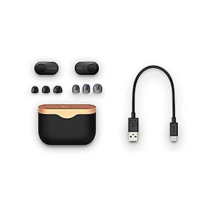 Sony WF-1000XM3 Truly Wireless Noise Cancelling Headphones with Mic, up to 32 Hours Battery Life, Stable Bluetooth Connection, Wearing Detection with Alexa Built-in - Black (Renewed)