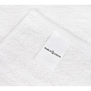 Marlin Linens Cotton Salon Towels 15x25, Soft & Super Absorbent White Terry Towels 24 Pack, Beauty Salon, Hair, Spa, Face, Gym Towel, Hand Towel Non-Bleach Lightweight Bulk Towel