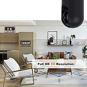 Konnek Stein Indoor Security Camera Wireless, 2K Smart Home IP Camera 2.4G/5G Dual-Band WiFi Connection, Two-Way Audio, AI Human Motion Detection, Night Vision, App Remote Control - Black