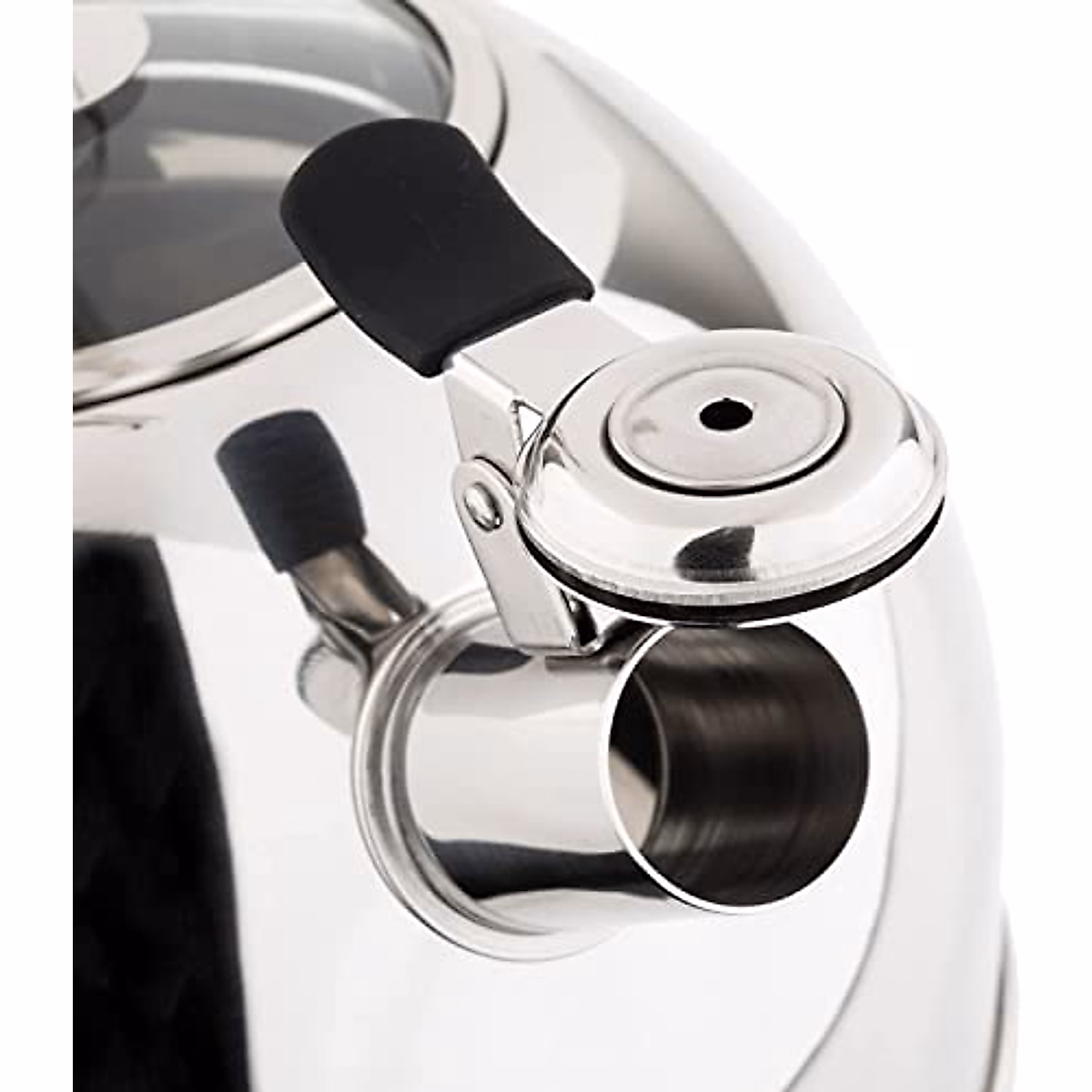 Viking Culinary 3-Ply Stainless Steel Whistling Tea Kettle, 2.6 Quart, Includes Tempered Glass Lid, Ergonomic Stay-Cool Handle, Works on All Cooktops including Induction, Mirror Finish