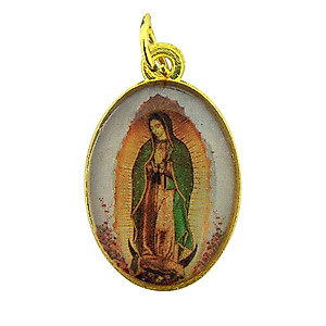 Christian Brands Gold Tone with Epoxy Our Lady of Guadalupe Medal, 1 Inch