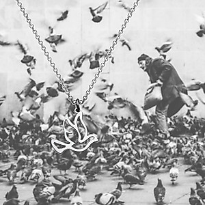MYOSPARK Stainless Steel Dove Bird Necklace, Peace Gift for Her