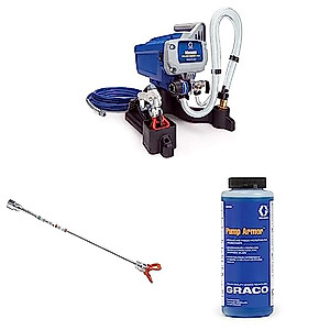 Graco Magnum 257025 Project Painter Plus Paint Sprayer, Multicolor & 243041 Magnum 15-Inch Tip Extension, Gray & 243104 Pump Armor, 1-Quart